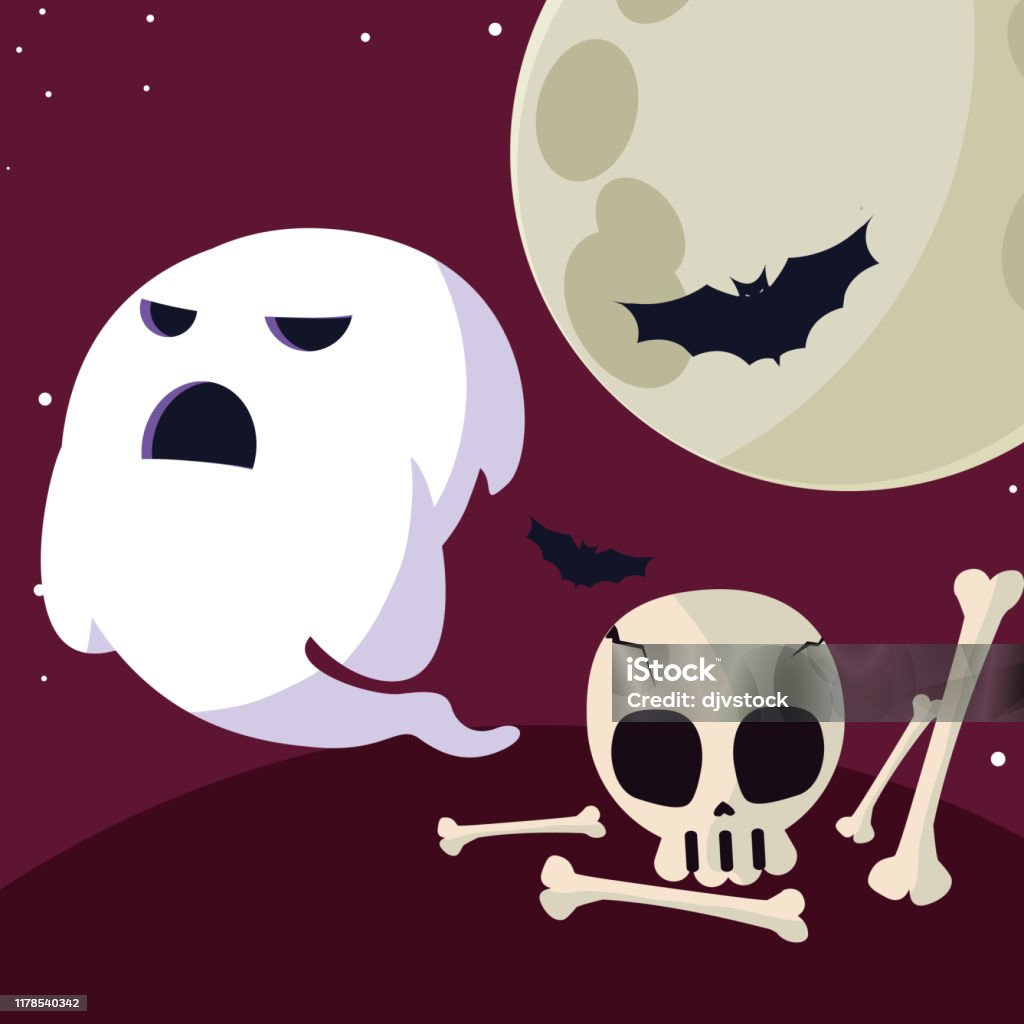 Vetores De Fantasma De Halloween E Projeto Do Vetor Dos Desenhos