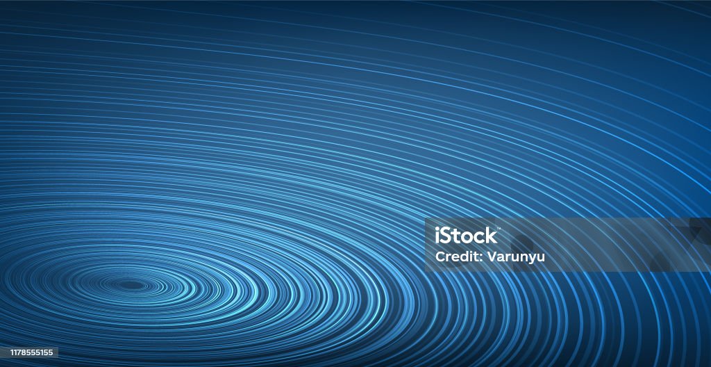 Circle Blue Digital Sound Wave Teknologi Dan Konsep Gelombang Gempa