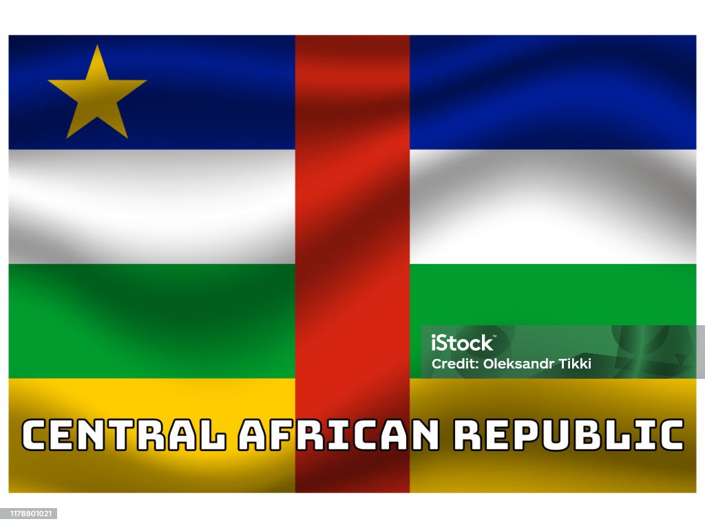 Bendera Nasional Republik Afrika Tengah Dengan Efek Melambaikan Tangan ... Bendera Nasional Republik Afrika Tengah Dengan Efek Melambaikan Tangan ...