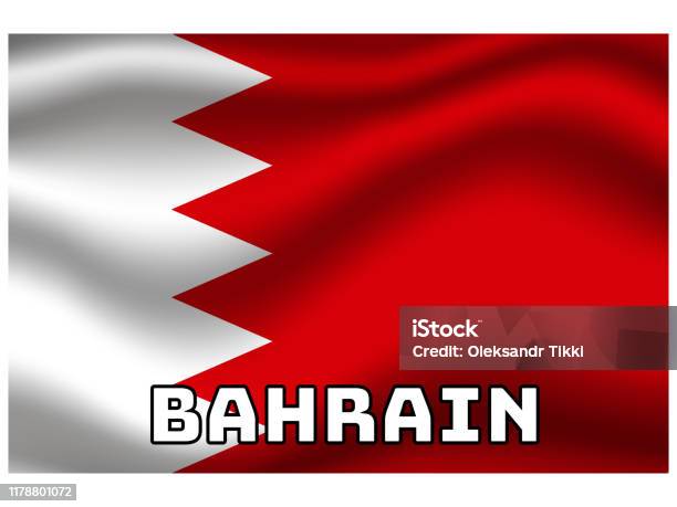 Bendera Nasional Bahrain Dengan Melambaikan Tangan Dan Efek Bayangan ... Bendera Nasional Bahrain Dengan Melambaikan Tangan Dan Efek Bayangan ...