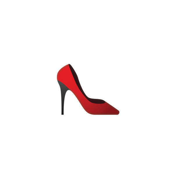 Imagen De Icono Vectorial De Zapato De Mujer De Tacón Alto Rojo Rojo