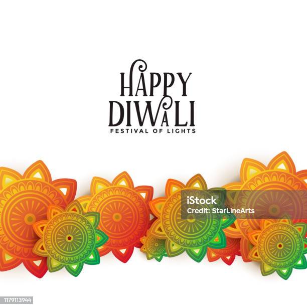 Happy Diwali Decorative Festival Colorful Design Background Stock