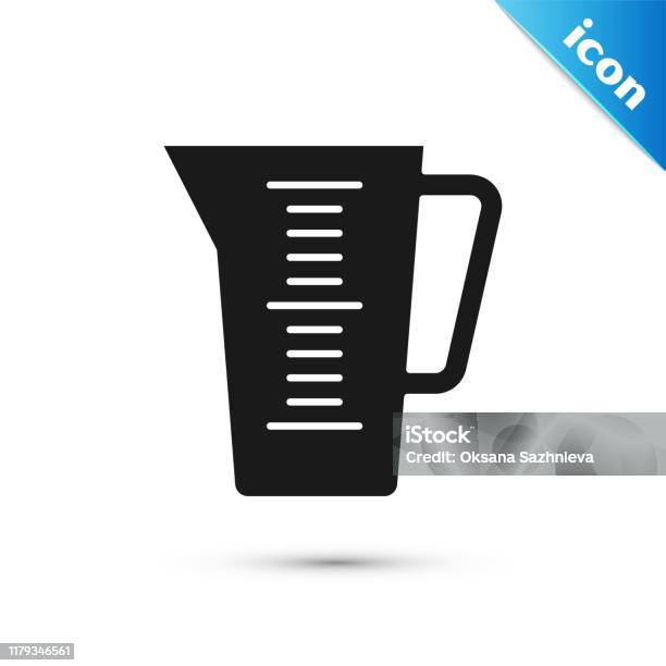 Tasse De Mesure Noire Pour Mesurer Licône Sèche Et Liquide Daliment