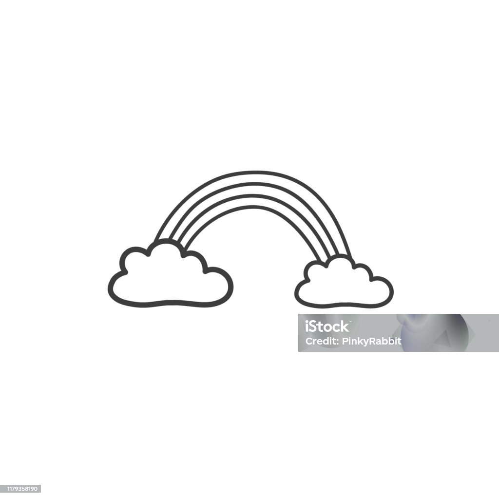 Ilustrații De Stoc Cu Un Desen De Raynbow Cu Nori Simbolul Meteo