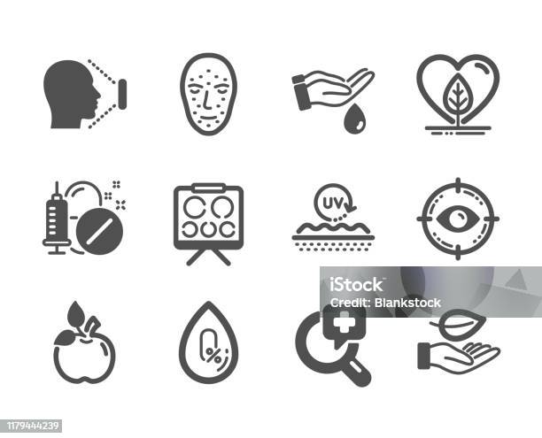 Ensemble Dicônes De Soins De Santé Telles Que Le Panneau De Vision