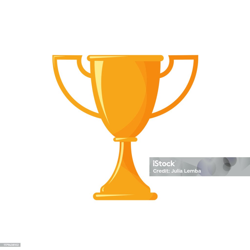 Vector Trophy Cup Geïsoleerd Op Witte Achtergrond Stockvectorkunst En