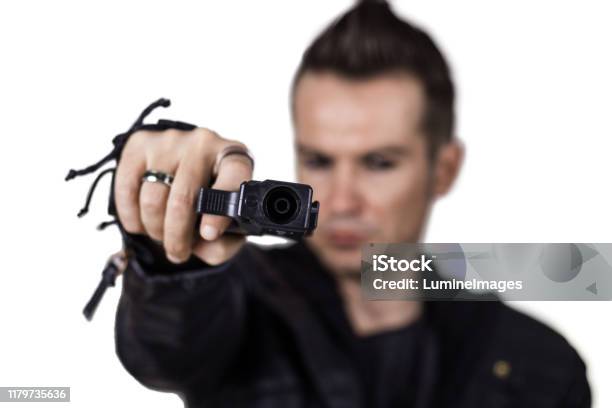 Closeup Of Man Threatening With A Gun Stock Photo - Download Image Now ... Closeup Of Man Threatening With A Gun Stock Photo - Download Image Now ...