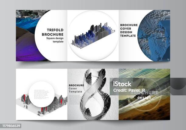 Tata Letak Vektor Format Persegi Mencakup Template Desain Untuk Brosur