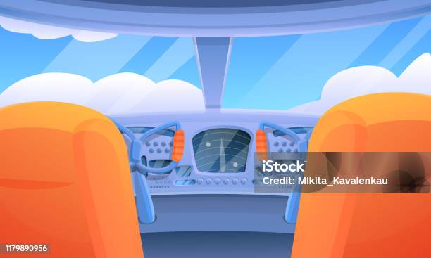 Intérieur De Dessin Animé Dun Cockpit Davion Volant Illustration De
