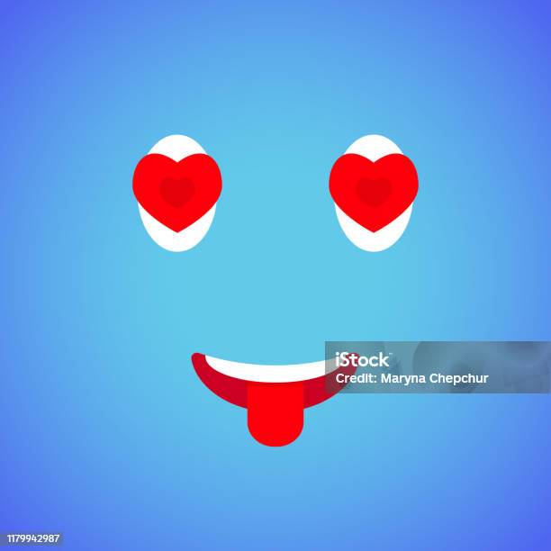 Emoji Carré Visage Démoticône Montré Avec Des Coeurs Illustration De