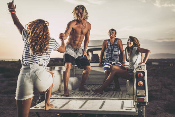 Free Stock Photo of Group of People Riding in the Back of a Pick Up ...