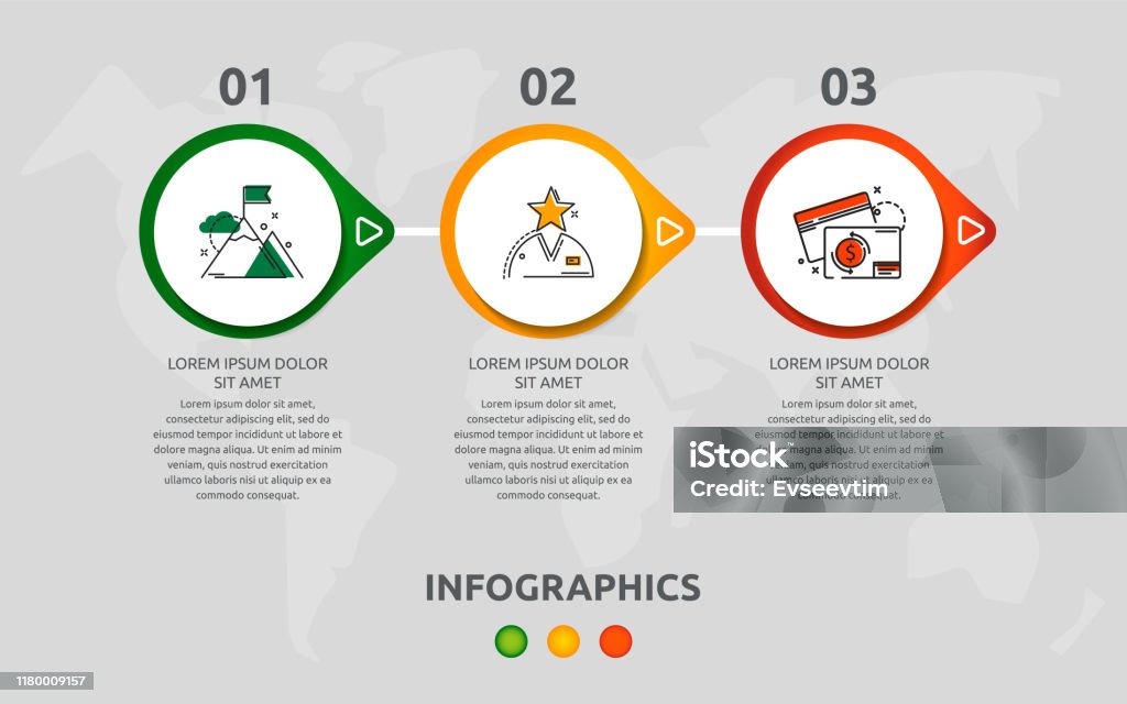 Cercles De Modèle 3d Infographiques Vectorielles Pour Trois Flèches