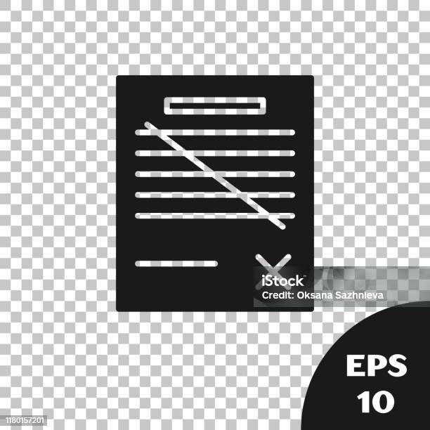 Ikon Dokumen File Black Delete Diisolasi Pada Latar Belakang Transparan