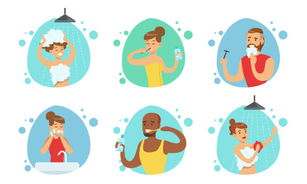 580 Man Washing His Hair Illustrations Royalty Free Vector Graphics