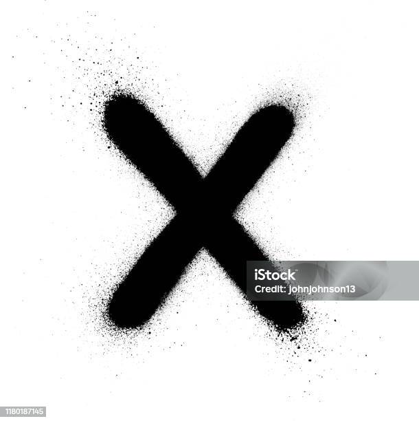 Grafiti Kecil Lemak X Font Disemprotkan Dalam Hitam Di Atas Putih