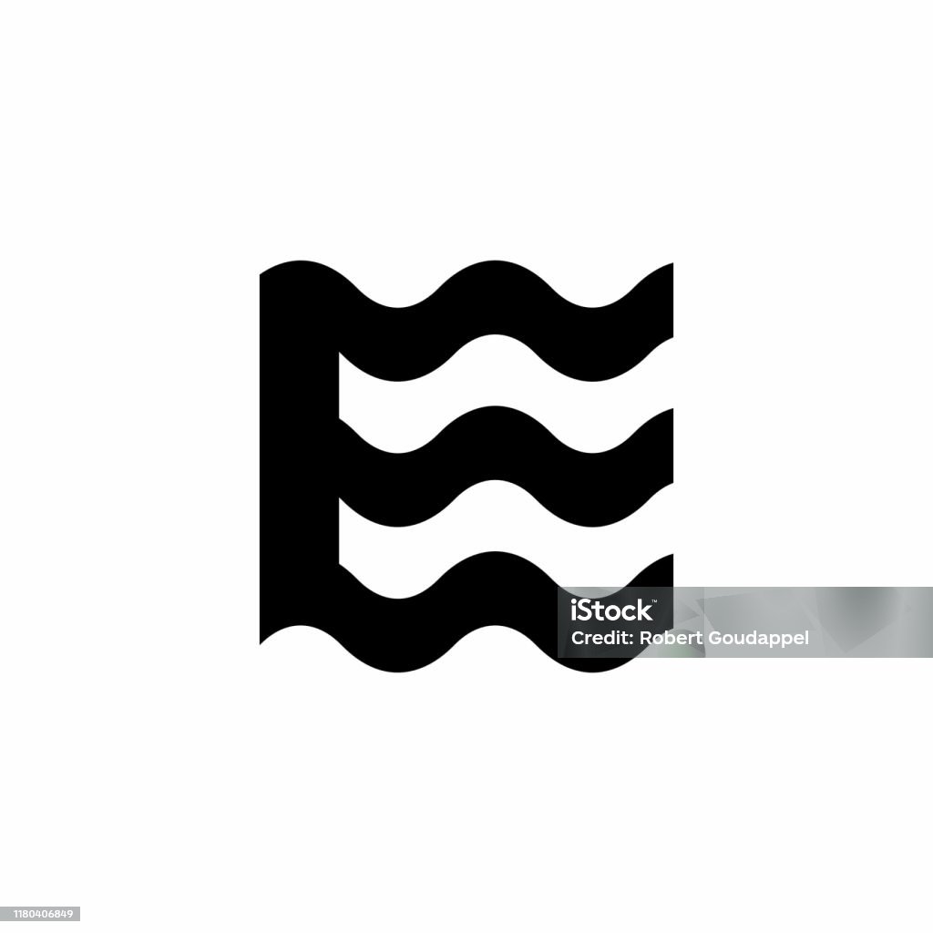 Vector Wave Heat Logo Letter E Stock Illustration Download Image Now Abstract Alphabet Art