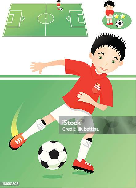 Footballer 발길질 공 골 스포츠 장비에 대한 스톡 벡터 아트 및 기타 이미지 골 스포츠 장비 공 스포츠 장비