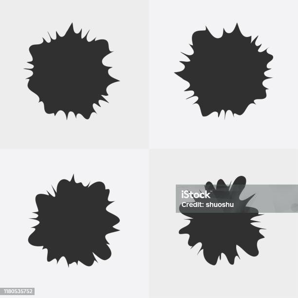 Koleksi Label Percikan Tinta Hitam Untuk Desain Ilustrasi Stok Unduh