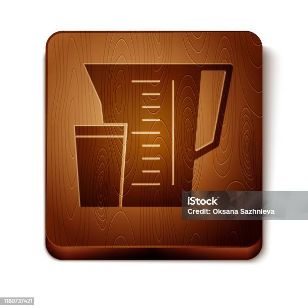 Tasse De Mesure Brune Pour Mesurer Licône Sèche Et Liquide Daliment