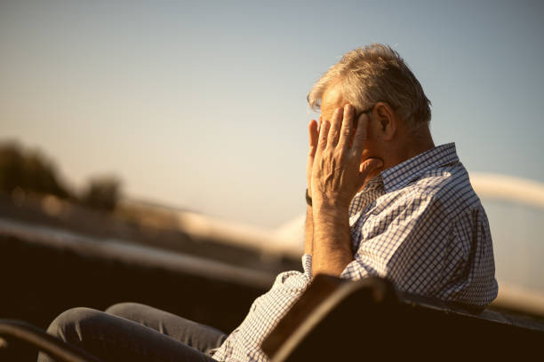 500 Seniors Portrait Of Contemplative Old Caucasian Man Looking Down