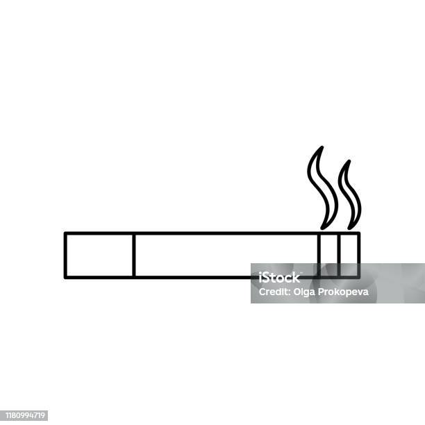 Icône De Cigarette Signe De Tabagisme Symbole De Tabac Icône Mince De