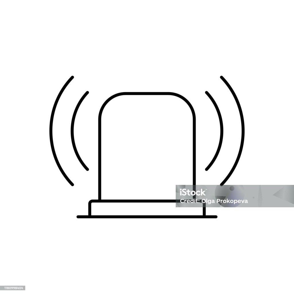 Siren Linear Icon Vector Minimal Police Symbol Or Siren Logo Element In