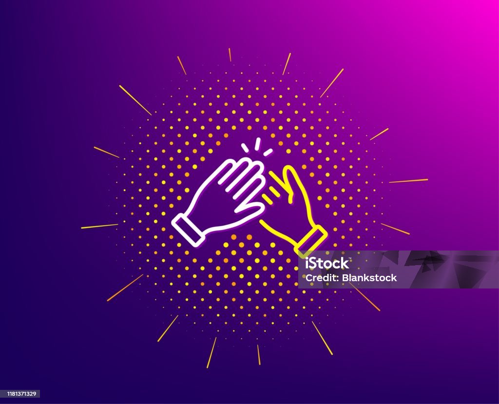 Clapping Hands Line Icon Clap Sign Vector Stock Illustration Download