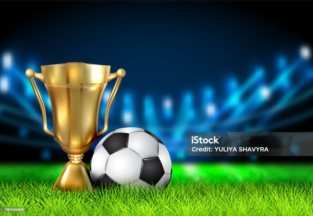 Piala Pemenang Realistis Dan Bola Sepak Terisolasi Di Stadion Lapangan ... Piala Pemenang Realistis Dan Bola Sepak Terisolasi Di Stadion Lapangan ...