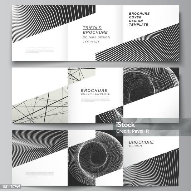 Tata Letak Vektor Format Persegi Mencakup Template Desain Untuk Brosur