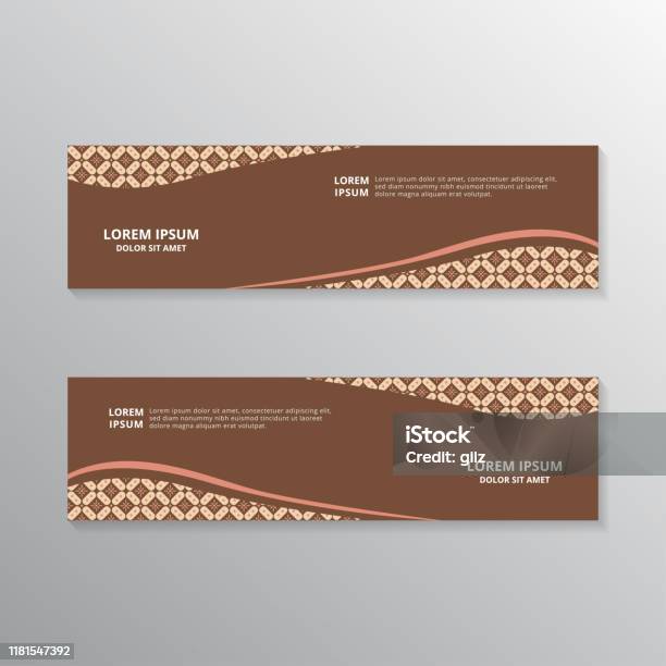 Template Spanduk Batik Indonesia Header Web Footer Desain Modern Tata
