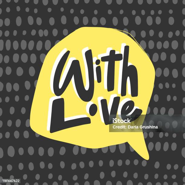 With Love Valentines Day Sticker For Social Media Content Vector Hand