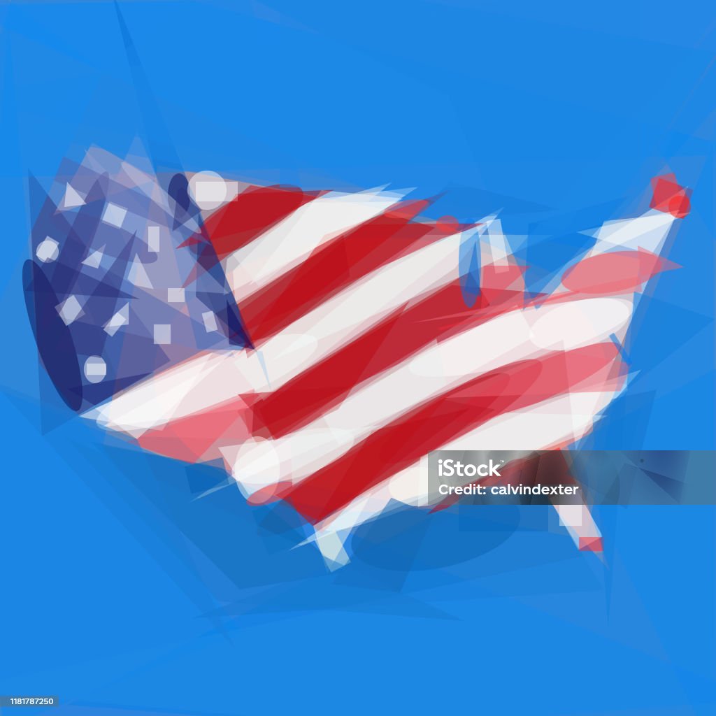 Peta Amerika Serikat Dengan Warna Bendera Amerika Ilustrasi Stok ... Peta Amerika Serikat Dengan Warna Bendera Amerika Ilustrasi Stok ...