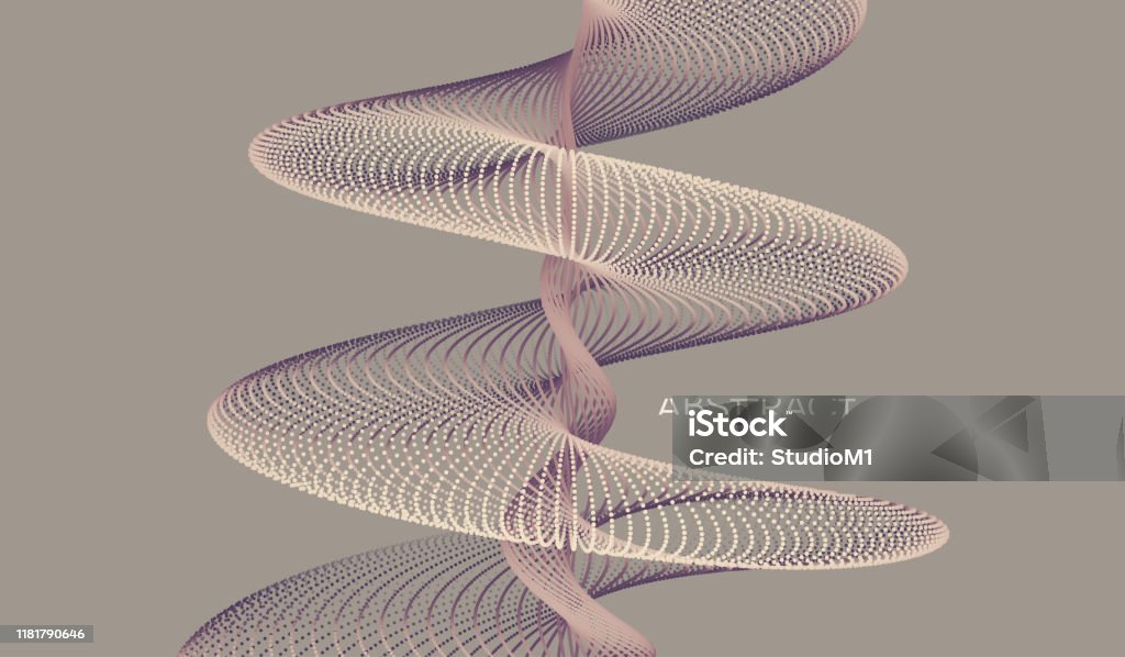 Sound Waves Big Data Visualization Array With Dynamic Particles