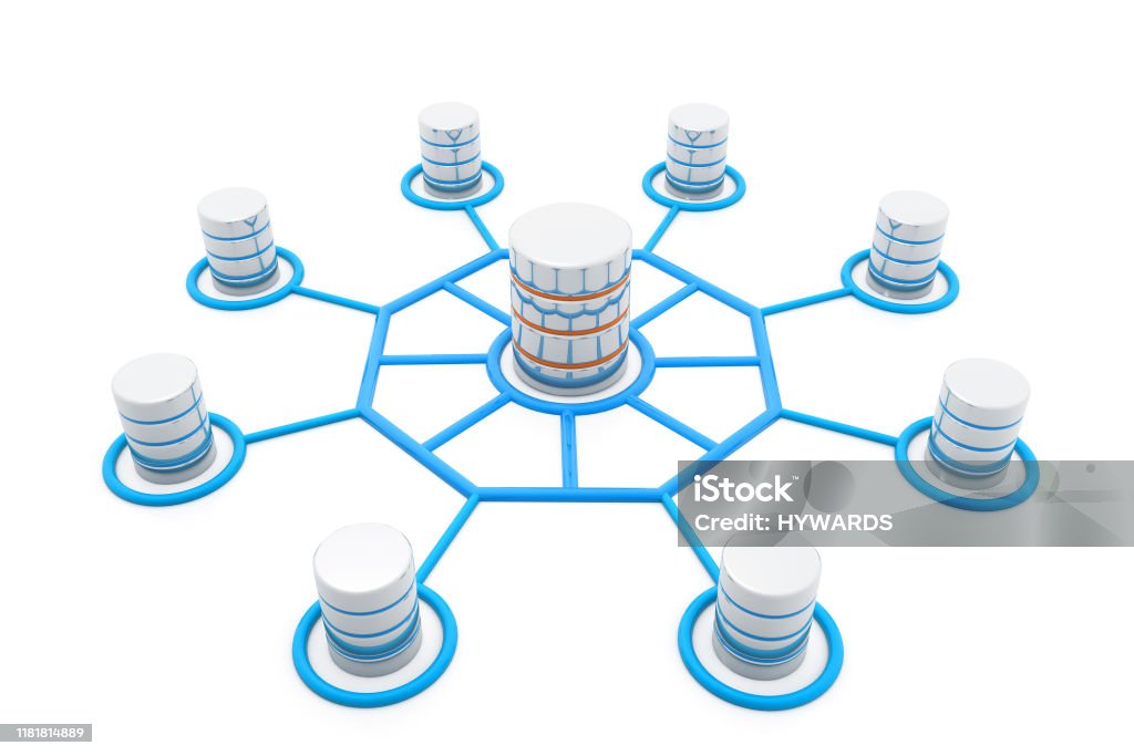 Network Database Concept With Hosting Data Devices Connected 3d Render