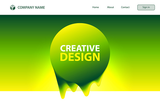 Halaman Arahan Template Desain Abstrak Bentuk Cairan Hijau Latar