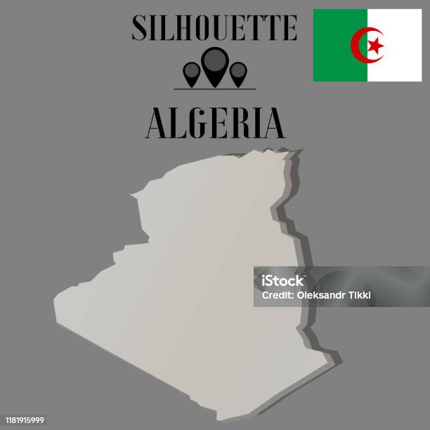 Lalgérie Esquisse La Carte Du Monde Lillustration De Vecteur De