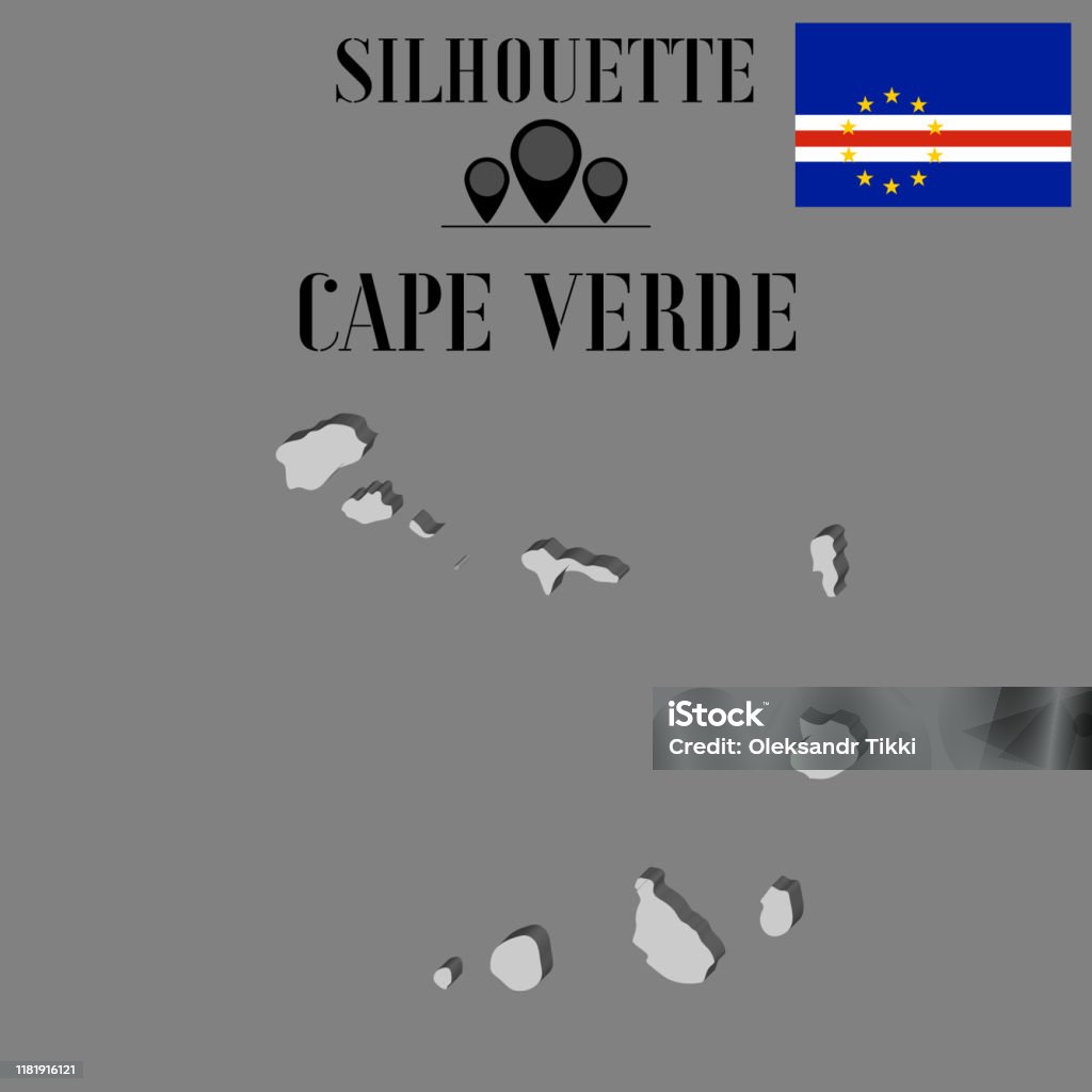 Carte Du Monde De Contour Du Capvert Illustration De Vecteur De Silhouette De Contour Conception