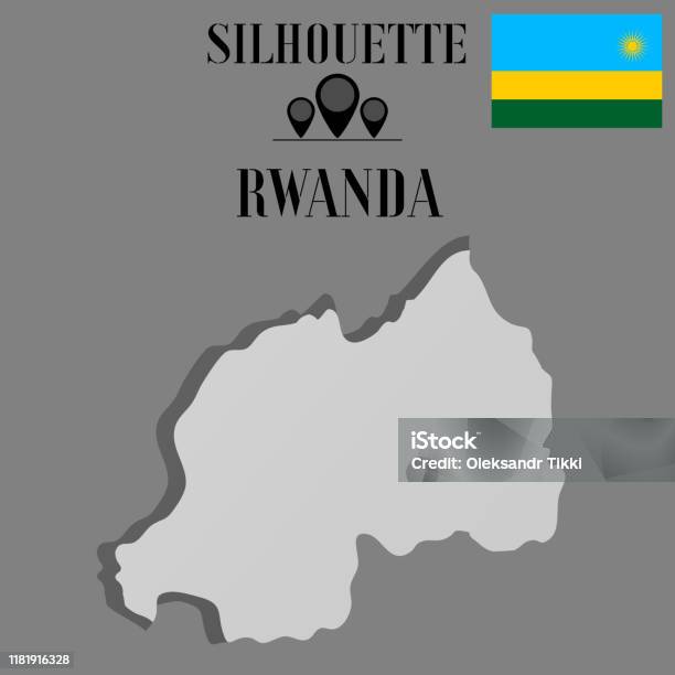 Le Rwanda Africain Décrit La Carte Du Monde Lillustration De Vecteur De