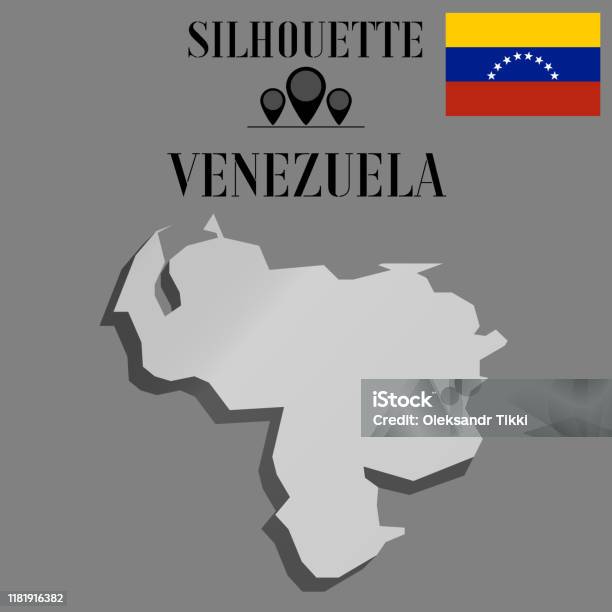 Le Venezuela Esquisse La Carte Du Monde Lillustration De Vecteur De