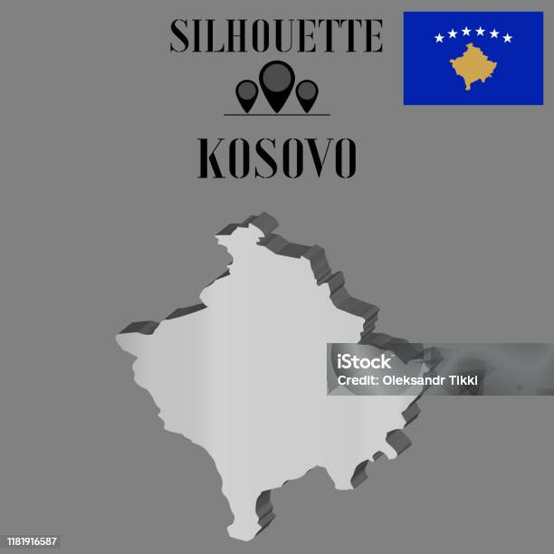 Le Kosovo Esquisse La Carte Du Monde Lillustration De Vecteur De