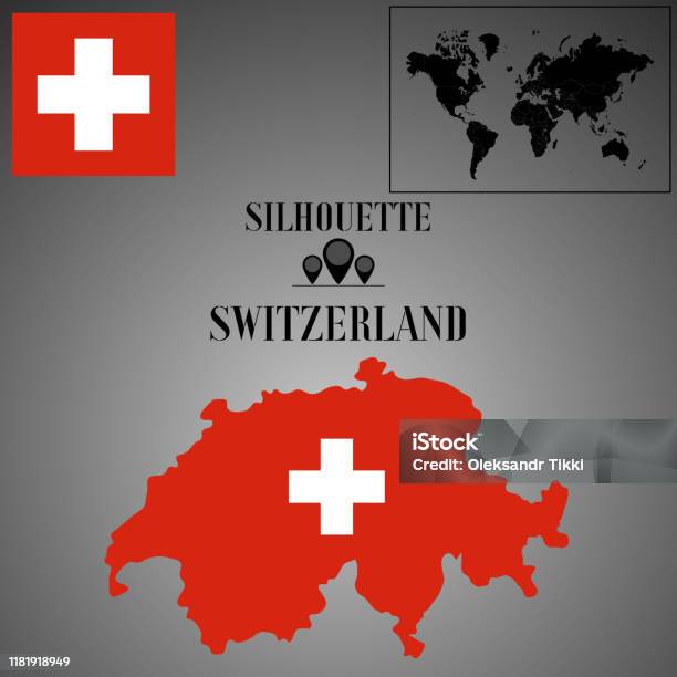 La Suisse Esquisse La Carte Du Monde Silhouette De Contour Avec Le