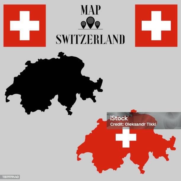 La Suisse Esquisse La Carte Du Monde Silhouette De Contour Avec Le