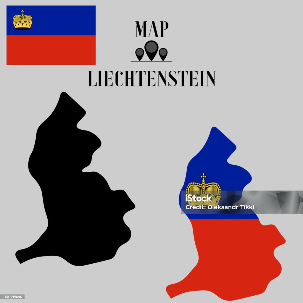 Le Liechtenstein Décrit La Carte Du Monde La Silhouette De Contour Avec