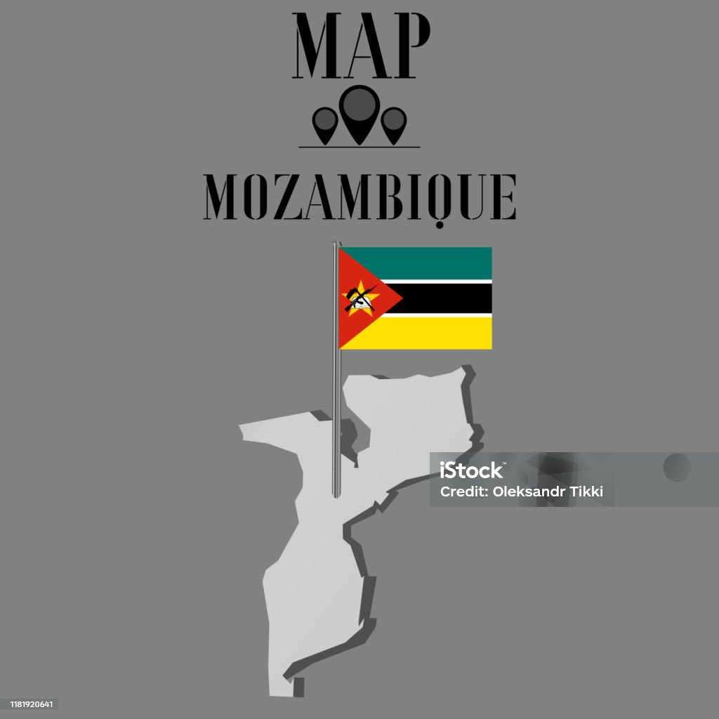 Le Mozambique Décrit La Carte Du Monde La Silhouette De Contour Avec Le