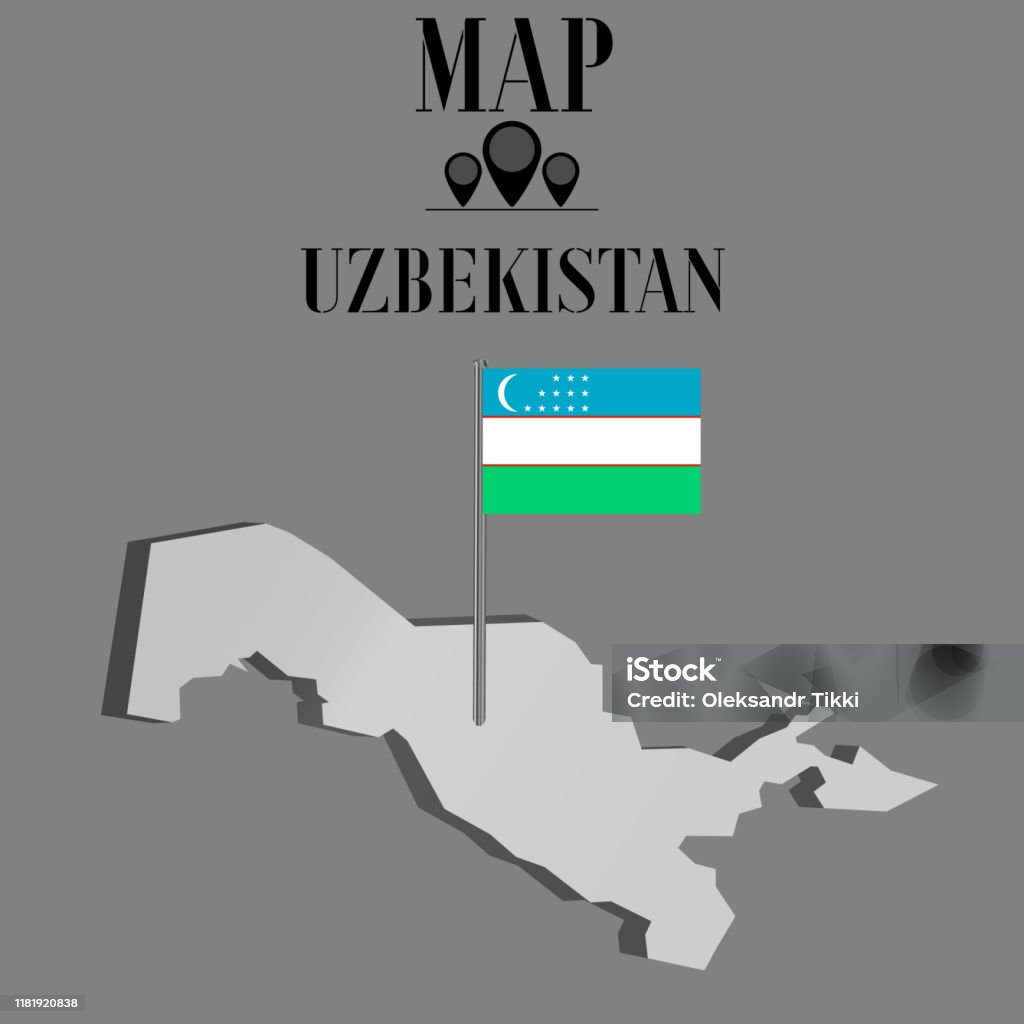 Louzbékistan Décrit La Carte Du Monde La Silhouette De Contour Avec Le