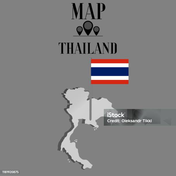 La Thaïlande Décrit La Carte Du Monde La Silhouette De Contour Avec Le