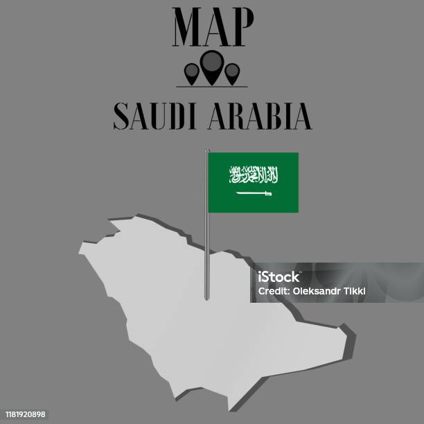 Larabie Saoudite Décrit La Carte Du Monde La Silhouette De Contour Avec