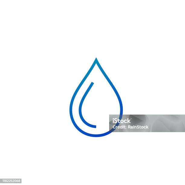 Icône De Gouttes Deau Illustration Bleue De Symbole De Chute Liquide