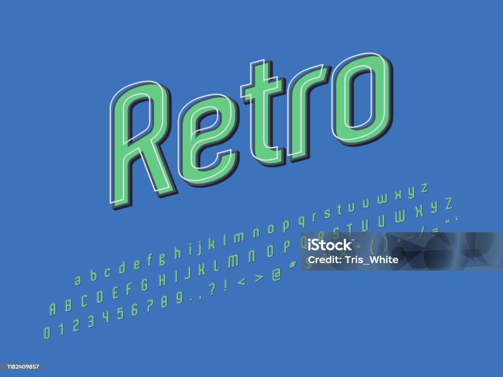 Ilustración De Fuente Retro Y Alfabeto Ilustración Vectorial De Stock Y
