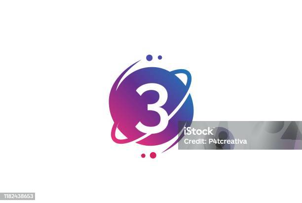 Initial Number Kreis Planet Mit Orbit Und Punkte Farbfarblogovorlage ... Initial Number Kreis Planet Mit Orbit Und Punkte Farbfarblogovorlage ...